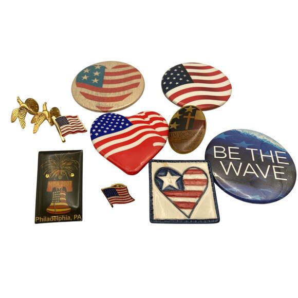 America | Accessories | America Patriotic Themed Pins And Buttons ...